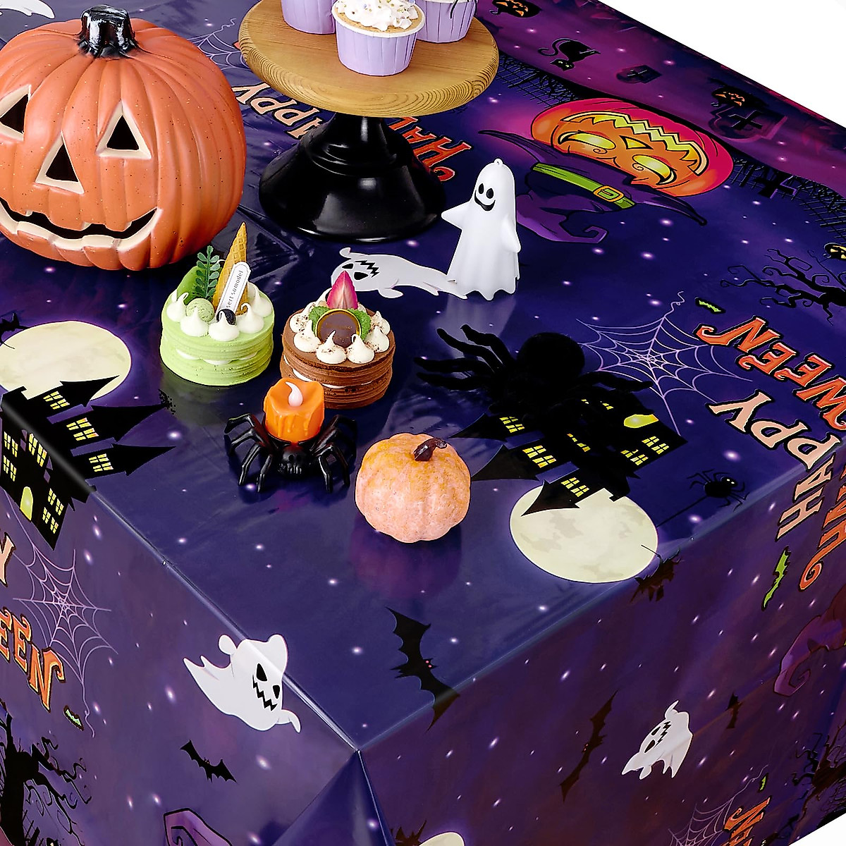 WERNNSAI Halloween Tablecloths 1 PC - Halloween Party Tablecloth Halloween Plastic Tablecloth 108" x54” Disposable Tablecloth Rectangular Tablecloth Waterproof Tablecloth Kids