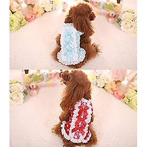iplusmile Up Summer Skirt Pet Small Clothes Hamster Animal Doggie Outfits Red for Vest Indoor Bunny Dog Wedding Rabbit Red- Chinchilla S Design Puppy Pig Dress Apparel Cat