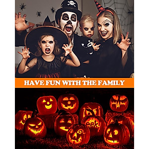 Halloween Pumpkin Carving Tools Kit, Professional and Heavy Duty Stainless Steel Pumpkin Cutter Knife Saw Scoop Tools Set for Kids or Adults, 7Pcs Carving Set for Halloween Decoration Jack-O-Lanterns