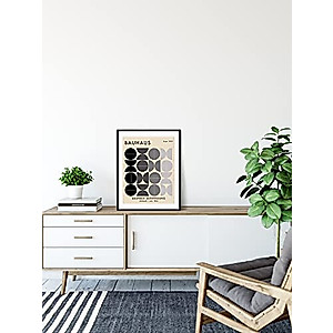 Bauhaus Mid Century Modern Wall Art - 11x14" UNFRAMED Print - Abstract, Minimal Wall Decor - Exhibition Poster Replication (Black)