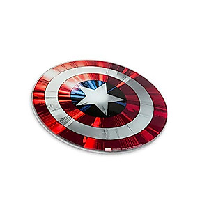 Marvel Avengers Captain America Shield Cutting Board - Tempered Glass With Non-Slip Feet - 11 3/4 inches Round - Great Gift for Marvel Fans