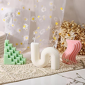 3 Pieces Twist Candle Aesthetic Candles Soy Wax Christmas Geometric Shaped Candle Art Trapezoid Triangle S Shape Candle