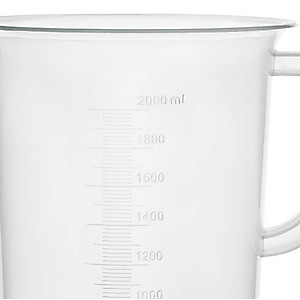 EISCO Plastic Pitcher, 2000mL (2L) - Molded Graduations - Chemical Resistant & Autoclavable Polypropylene - Measuring Jug
