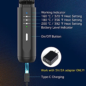 VIKICON Beard Straightening Heat Brush for Men: Cordless Beard and Hair Straightener Hot Comb, Mini & Anti-Scald & Auto Shut Off,Portable for Travel,Unique Gifts for Men