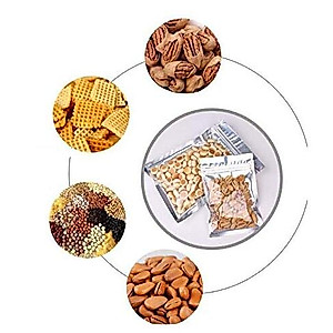 100 Pcs Reclosable 10.2x12.7 cm/4x5inch Clear Colorful Mylar Foil Flat Bag Sample Pouch Heat Sealable Aluminum Foil Bags Food Storage Coffee Candy Foil Grip Seal Wrap (White)