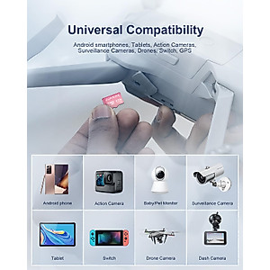 JUANWE 128GB Micro SD Card 2 Pack microSDXC Memory Card with SD Adapter C10 U3 A1 V30 Memory Card SD Card Pink, 128GB