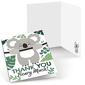 Big Dot of Happiness Koala Cutie - Bear Birthday Party and Baby Shower Thank You Cards (8 count)