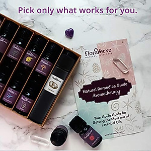 floraVerve Customized Essential Oils Set, Build Your Own Starter Kit, Pick Only Those You Like! (10 x 5ml Natural Aromatherapy Essential Oils + 1x30ml Carrier Oil)