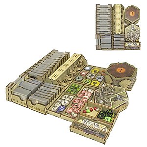 SMONEX Organizer Box Compatible with Fallout New California Board Game and Fallout Atomic Bonds Expansions - Insert Fits The Original Box - Board Game Organizer with Engraved Design