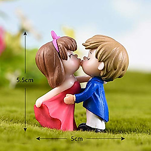 ElpizoFos 1 Set/10pcs Miniature Fairy Garden Accessories Lovers Sweetheart Garden Ornament Statue Figurines Plant Bonsai Pot Dollhouse Terrarium Landscape Cake Toppers Home Decorations Craft