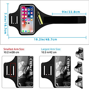 Tsuinz Cell Phone Armband,Water Resistant Phone Holder for Running Exercise Airpods Bag Adjustable Running Armband for iPhone 13/12/11 Pro X/XS/XR/8/7/6 Samsung Galaxy S22/S21/S20/A10e(Green)