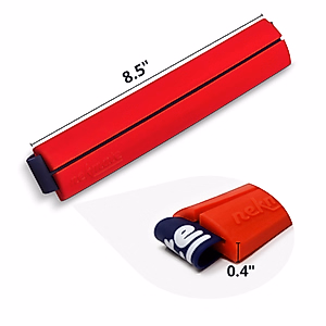 NEKMATE Neckline Shaving Template and Hair Trimming Guide | Barber Style DIY Hands-Free Cut, Trim, and Shave Use for Straight Lines | Non-Slip, Skin Safe Silicone Red