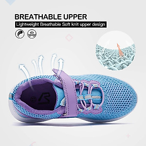 RUNSIDE Kids Shoes, Boys Girls Sneakers Lightweight Athletic Walking/Running Tennis Shoes, Size 2 Big Kid, Blue