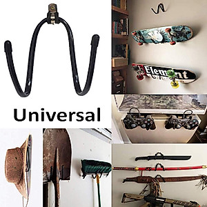 Pmsanzay Universal Design Wall-Mounted Rack - Adjustable Wall and Door Rack, Organizer, Hanger, Holder, Free Standing Rack Stand, Storage Clip for All Skateboard and Longboard - Metal Flexible Rack