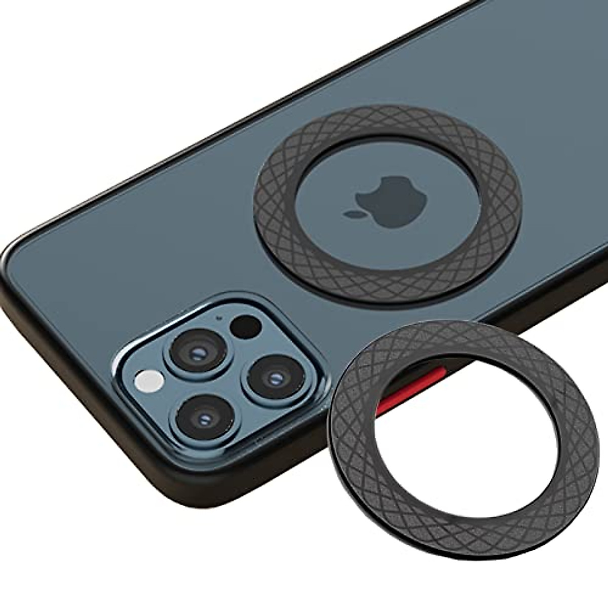 Universal Magnetic Ring, Magnetic Wireless Charging Conversion Kit,Magnetic Wireless Charger Universal Metal Rings Compatible with iPhone 13/13 Pro/13 mini/13 Pro Max/12, Galaxy S21 etc(Black - 2pcs)