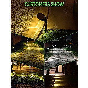 OSORD Solar Pathway Lights,【4 Pack】 Solar Outdoor Lights Pathway Bright High Lumen Waterproof with 2 Color Modes LED Path Lights Solar Powered, Garden Solar Landscape Lights for Sidewalk Walkway Yard