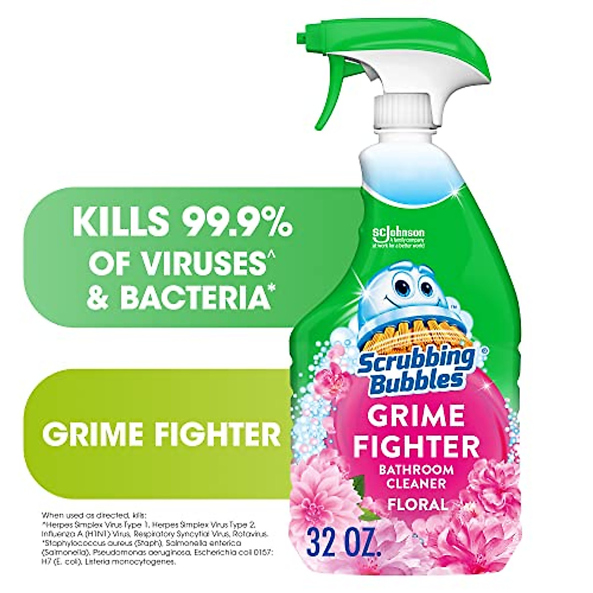 Scrubbing Bubble Bathroom Grime Fighter, Floral Fusion Scent, 32 oz Spray Bottle