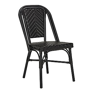 Safavieh PAT4013A-SET2 Outdoor Collection Daria Black Stacking Side Chair