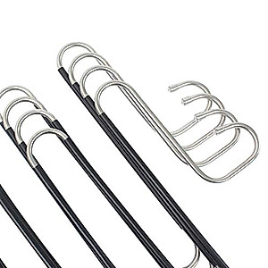 Myfolrena Hangers for Pants Clothes Hanger Non Slip Updated S-Shaped 5 Layers Hangers Closet Space Saver for Jeans Scarf Tie(4-Pack)