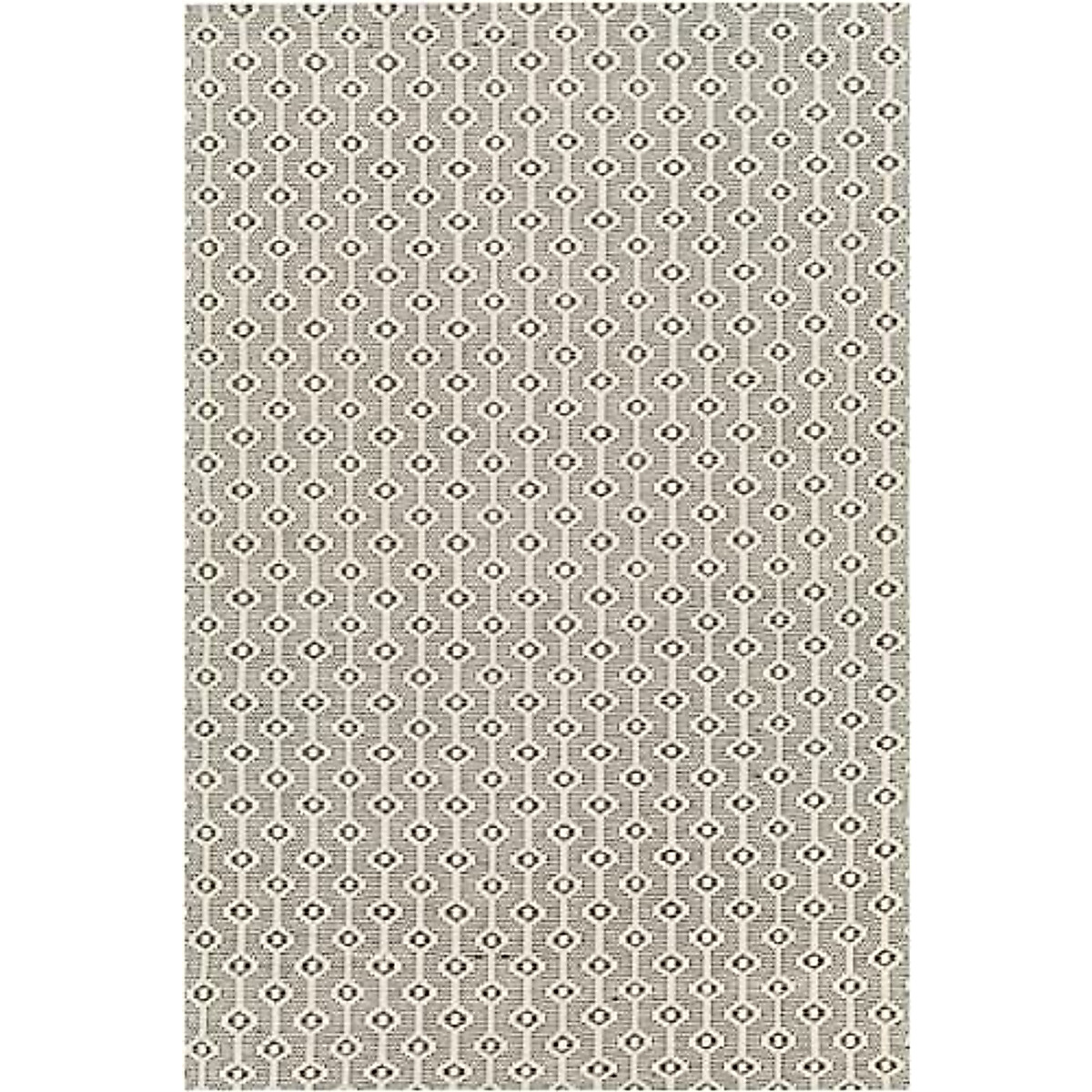 Hauteloom Puna Living Room, Bedroom Area Rug - Contemporary - Off White, Black - 8' x 10'