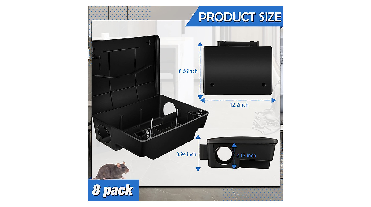 Qualirey Large Rat Bait Station - Safe, Heavy Duty Traps
