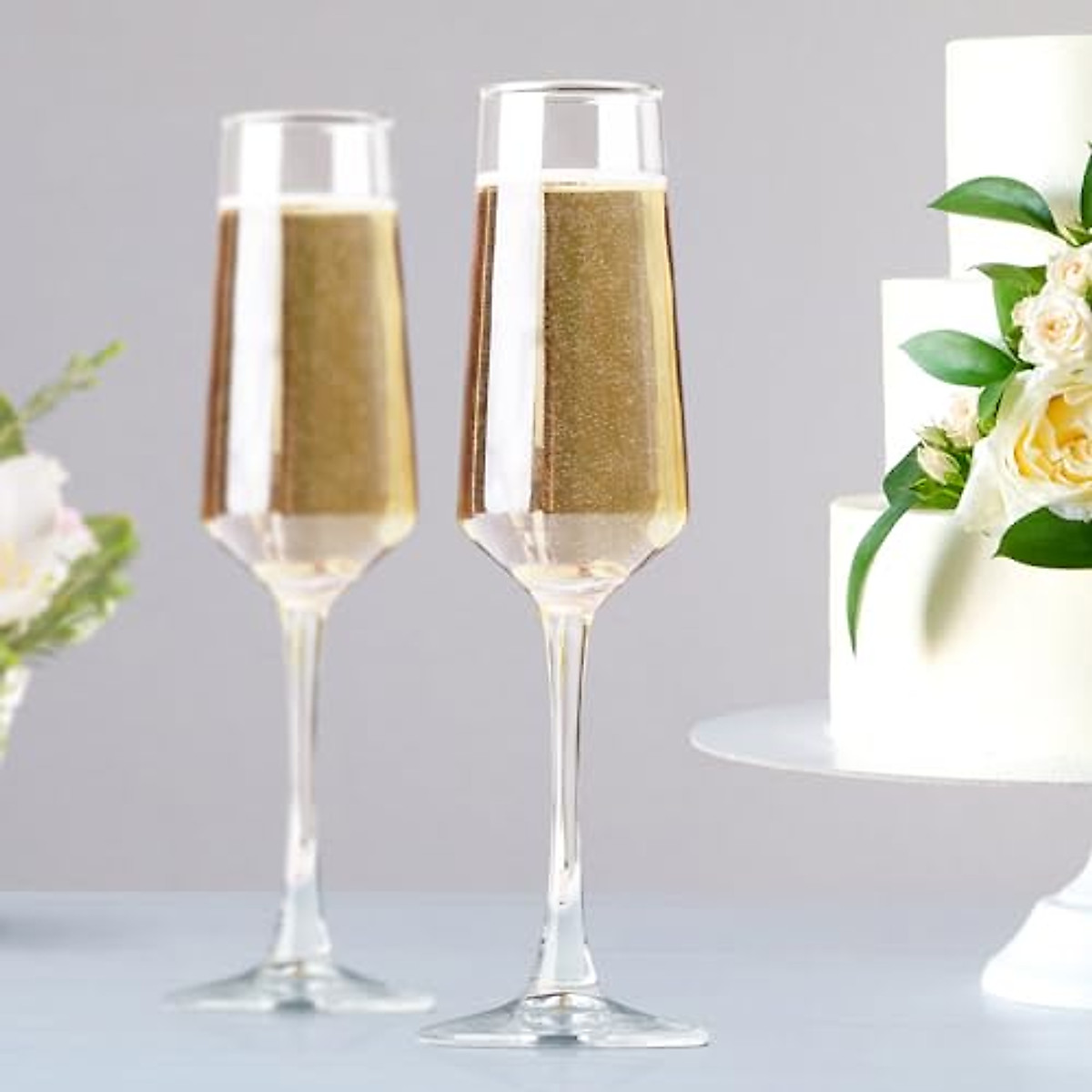 PARACITY Champagne Flutes, Champagne Glasses Set of 2, Elegant 8.5oz Glass Champagne Flutes, Gift for Birthday, Wedding, Christmas, Clear Sparkling Champagne Glasses for Women, Men