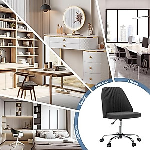 Office Chair, Desk Chair, Small Desk chairs with wheels Cute Vanity Swivel Chair with Back Mid Century Modern Armless Home Office Desk Chairs Task Chair for Bedrooms, Office, Dressing Room, Study