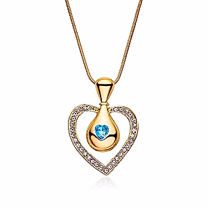 Catuni Gold Heart Necklace Cosplay Glitter Bottle Pendant Necklace for Women BFF Gift