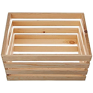 HOUSEWORKS 67140 18" Lx12.5 Wx9.5 H Large Crates & Pallet Wood Crate, 67140 18" Lx12.5 Wx9.5 H Large Crates & Pallet Wood Crate