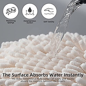 TYUI Chenille Hand Towel Ball,Soft Absorbent Chenille Ball Towel Sets,Microfiber Quick Drying Hands Towels for Bathroom/Kitchen3 Pack(White+Gray+Blue)