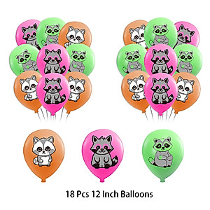 Raccoon Party Decorations Raccoon Birthday Party Supplies Includes Raccoon Birthday Banner Spirals Cake Topper Cupcake Toppers Balloons For Woodland Raccoon Birthday Party Baby Shower Decorations