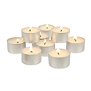 Stonebriar 192 Pack Unscented 6 to 7 Hour Extended Burn Time Clear Cup Tea Light Candles & Long Burning Tea Light Candles, 6 to 7 Hour Extended Burn Time, White, Unscented, Bulk 200-Pack (SM-TL200)