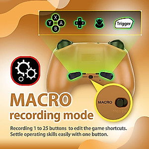 Brook Vivid Wireless Switch Controller with Thumb Grips Set, 6-Axis Gyro Bluetooth Controller For NS Switch/Lite/OLED and PC, Bluetooth Gaming Controller, For Animal Crossing (Sunshine)