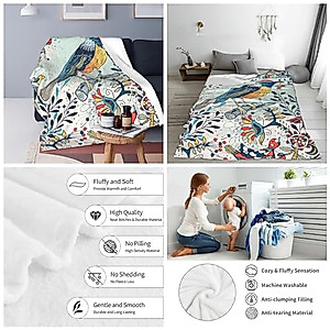 Bird-Blanket Super Soft Throw Blanket for Couch Bed Sofa Cozy Flannel Fuzzy Blanket Plush Throw Blankets for Women Men Gifts Travel Blanket for All Seasons, 40"x30"