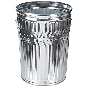 Witt Industries WCD20C Galvanized Steel 20-Gallon Light Duty Trash Can, Round, 17-1/2" Diameter x 23" Height