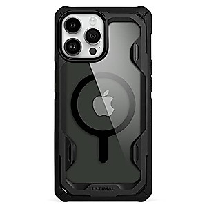 ULTIMAL Case Designed for iPhone 13 Pro Max 6.7 Inch, Rugged Military Cover with Lightweight Sporty Design, Slim Shockproof Bumper Case Compatible with Magsafe (Black/Black, for 13 pro max)