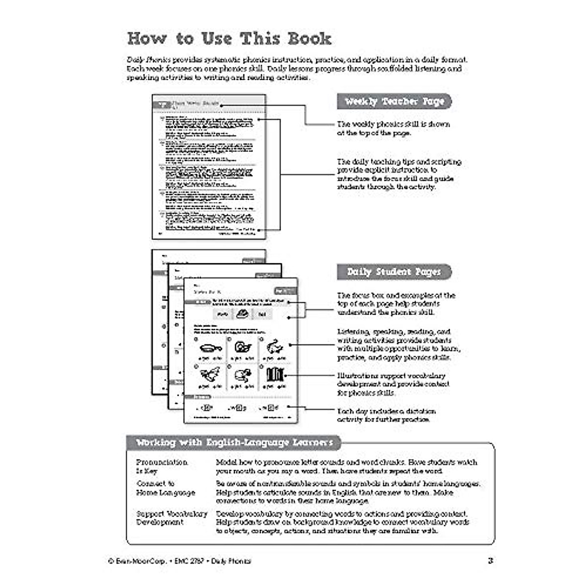 Evan-Moor Daily Phonics, Grade 1, Homeschooling & Classroom Resource Workbook. Phonemic Awareness, Decoding, Word-Study, Teaching Editions, Reproducible Worksheets
