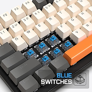 ZIYOU LANG K3 Mechanical Gaming Keyboard and Mouse Combo, 98Key Backlit Keyboard and Ultra-Light Honeycomb Shell Mouse, Blue Switch Coiled Type-C to USB Cable Wired Keyboard for PC/Mac/Windows