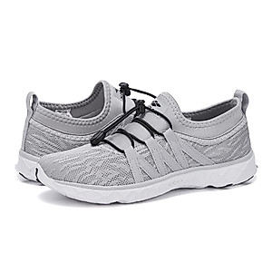 ALEADER Womens Water Shoes, Slip on Beach Walking Aqua Shoes Grey 8 B(M) US