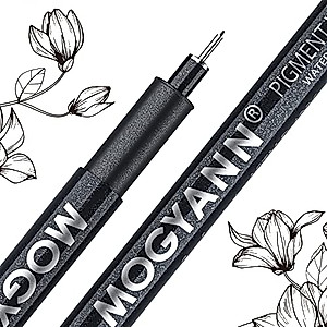 Mogyann Drawing Pens Black Art Pens for Drawing 12 Size Waterproof Ink Pens for Artists Sketching, Manga, Writing