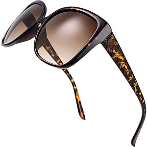 The Fresh Women's Oversized Square Jackie O Cat Eye Hybrid Butterfly Fashion Sunglasses - Exquisite Packaging (719201New Demi, Gradient Brown)