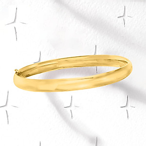 Ross-Simons 14kt Yellow Gold Polished Bangle Bracelet. 7 inches
