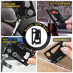 ACKZOT Hammer Multitool + 16 in 1 Card Multitool Set, Multi-Functional Camping Accessories, Men’s Gift, Unique Birthday Gift and Cool Gadgets for Him Dad Husband Boyfriend, Stocking Stuffers for Men