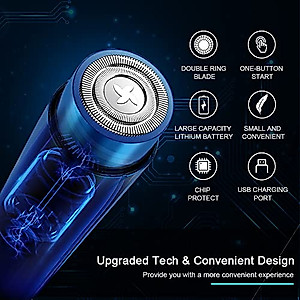 ARECTECH Mini Portable Shaver Pocket Razors Electric Razor for Men USB Rechargeable LED Battery Display Best for Travel Shaves Touch Up Shaves Cordless Black