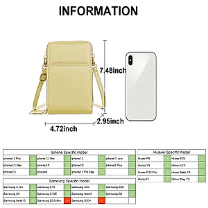 Valleycomfy Small Crossbody Bag For Women Touch Screen Cell Phone Purses and Wallet Lightweight Travel Handbag (Duck Yellow)