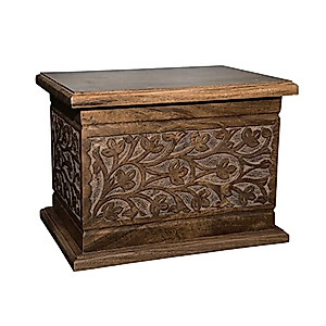 Extra Large Human Cremation Urn, Companion Wooden Funeral Cremation Ash Urn, Double Urn with Customized Name Plates