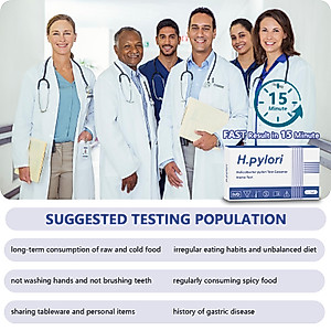 Helicobacter Pylori (H. Pylori) Home Test Kit - Fast and Accurate, Self-Test at Home, Results in 10-15 Minutes, No Lab Visit Required — 2 Tests Included.