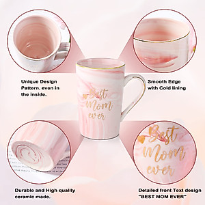 ywduoying Gifts For Mom From Daughter Birthday Gifts for Women Best Mom Ever Necklace Gifts for Mama Present Mother Tote Bag Coffe Mugs Set