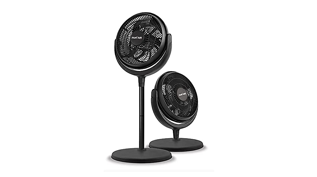 FanFair 2-in-1 Stand & Floor Fan - Powerful 12-inch High Velocity Fan