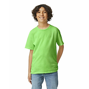 Gildan Youth Ultra Cotton T-Shirt, Style G2000B, 2-Pack, Lime, Small